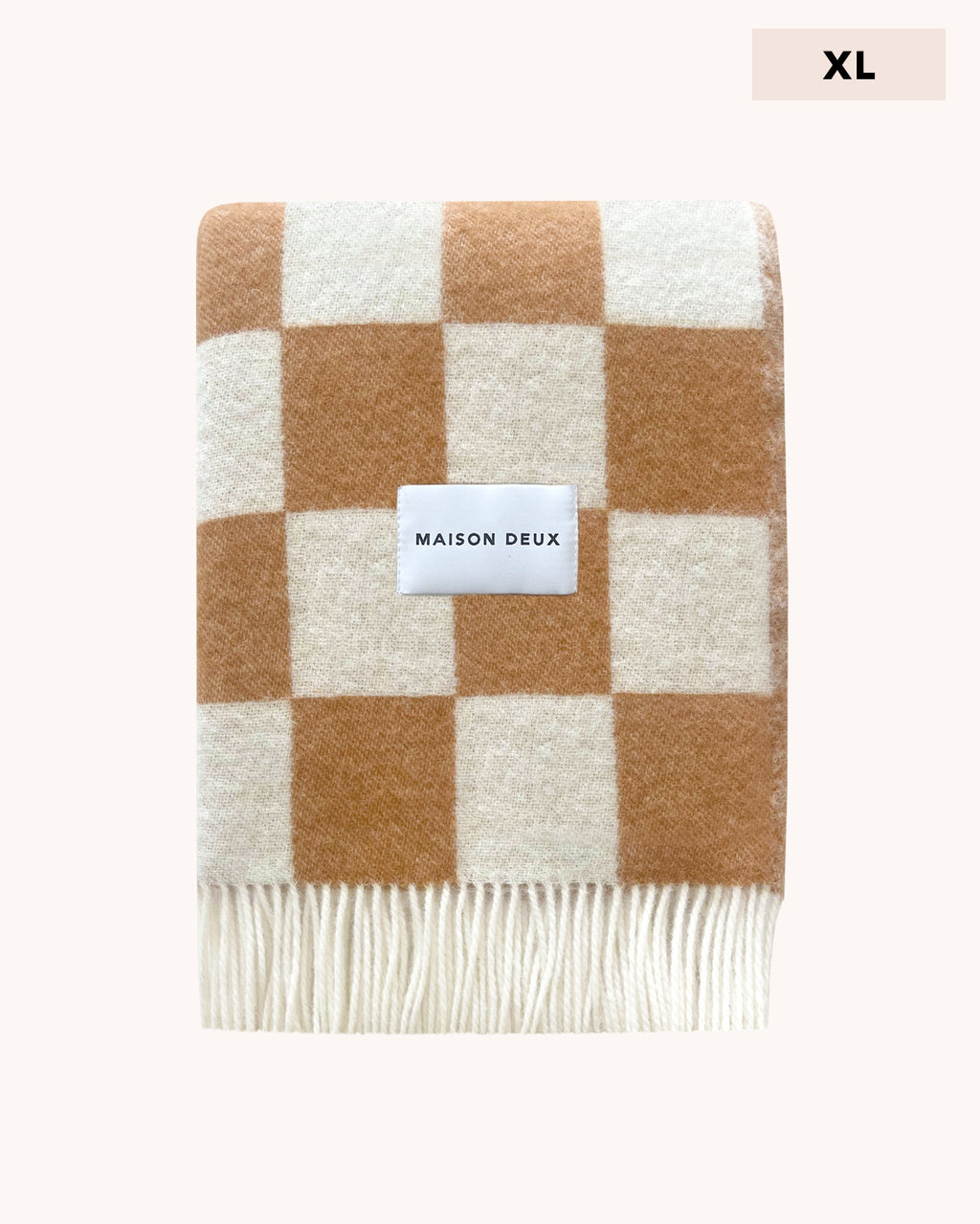 Checkerboard Blanket XL Terra White – Maison Deux