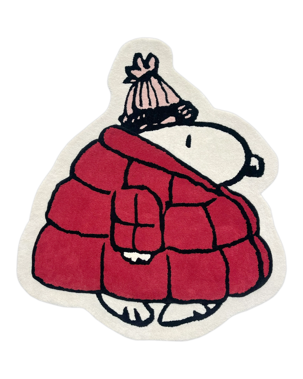 Snoopy Puffer Jacket Rug 110 x 112 cm - Red Pink – Maison Deux